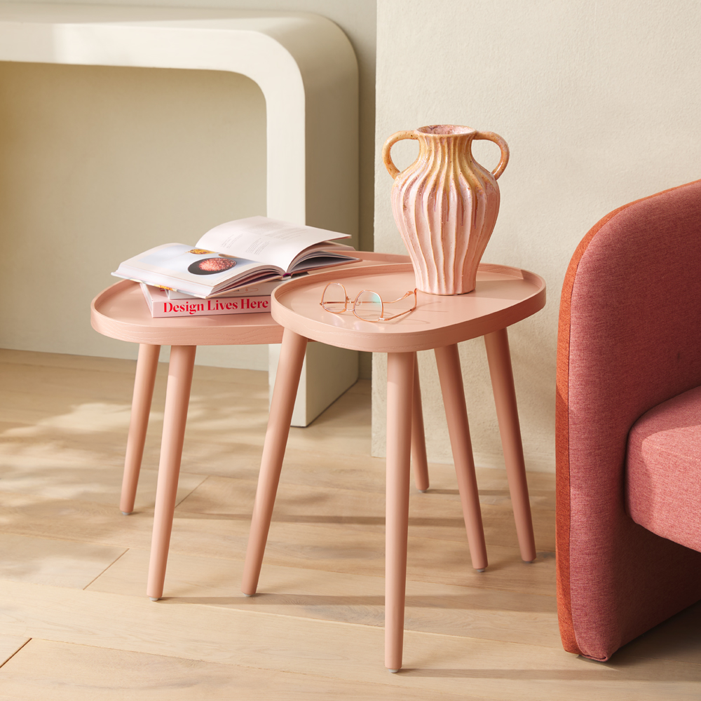 Adairs Pebble Blush Tripod Table Collection - Side Table Reviews ...