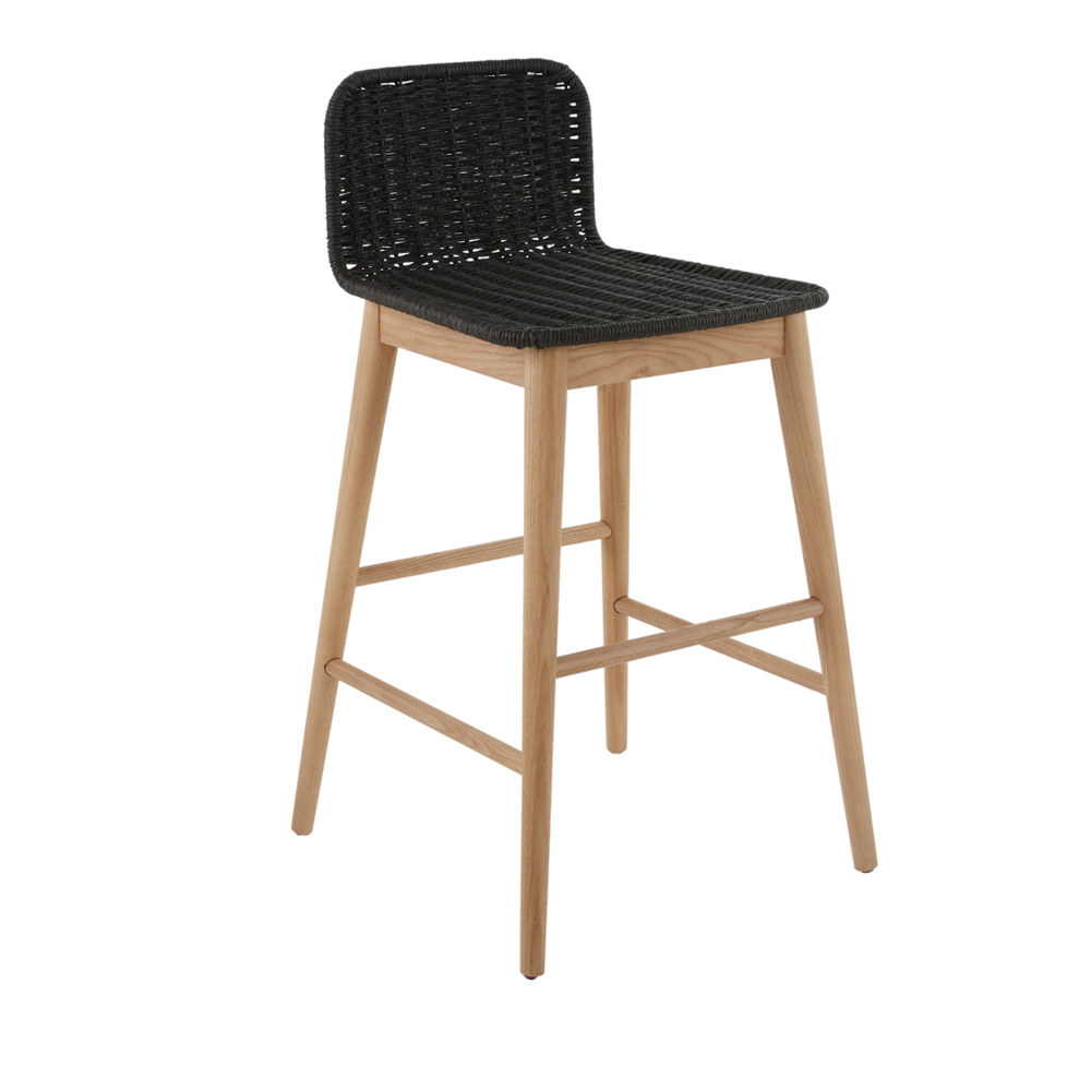 Noosa Black & Natural Counter Stool | Adairs