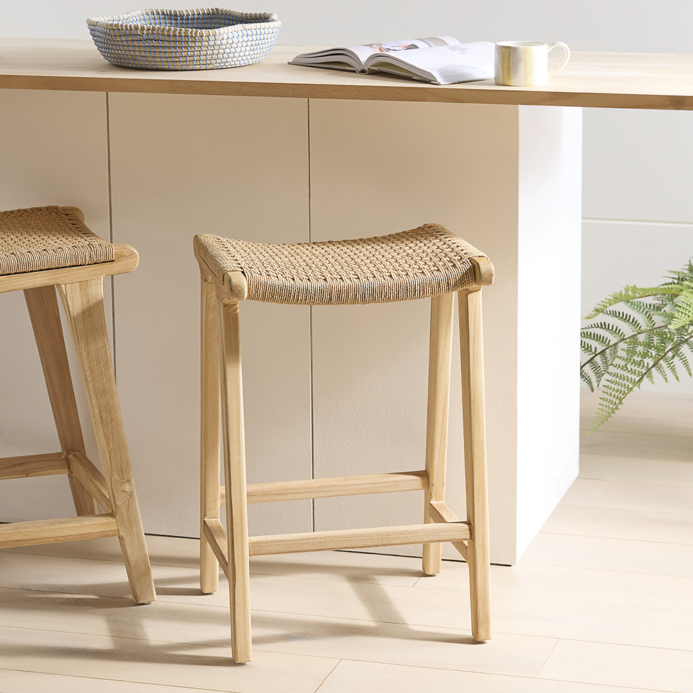 Palmer Loom Natural Backless Counter Stool | Adairs