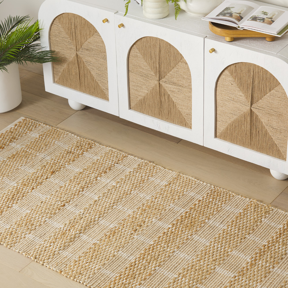 Bali White & Jute Rug Runner | Adairs