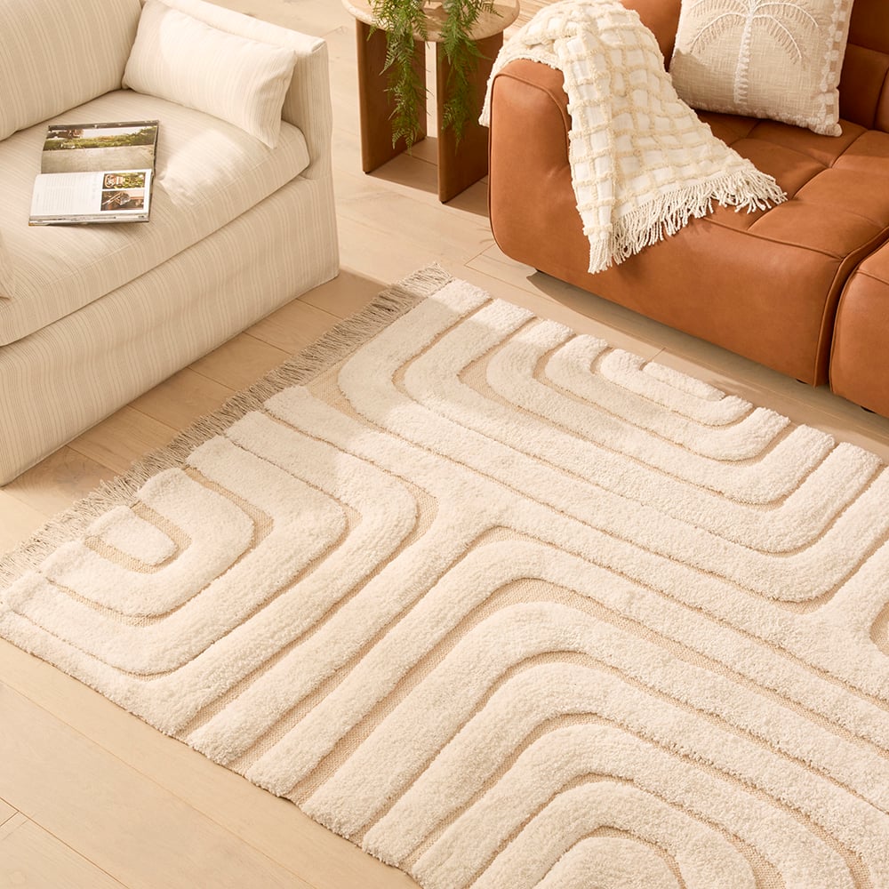 Elwood Ivory & Natural Rug | Adairs