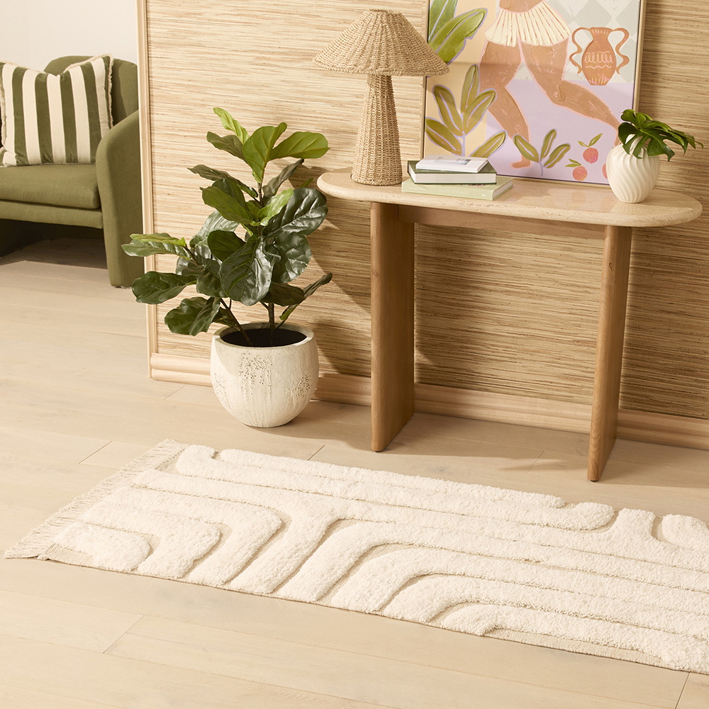 Elwood Ivory & Natural Rug Runner | Adairs
