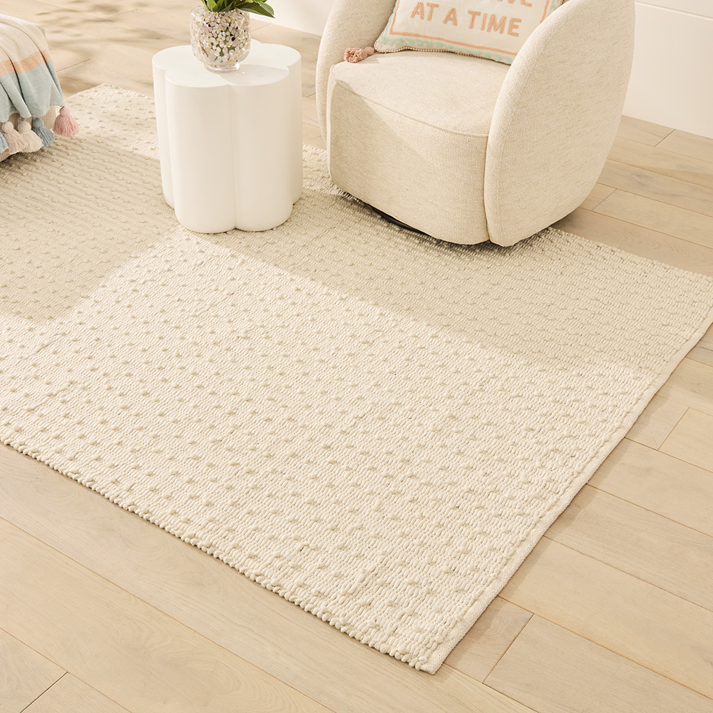 Matteo Cream Bobble Rug | Adairs