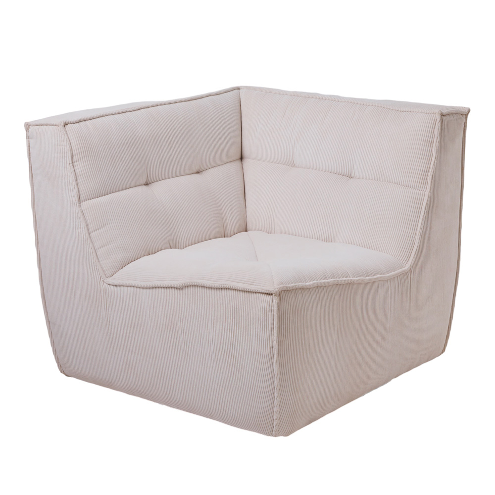 Otis Cream Corduroy Corner Lounge Chair | Adairs
