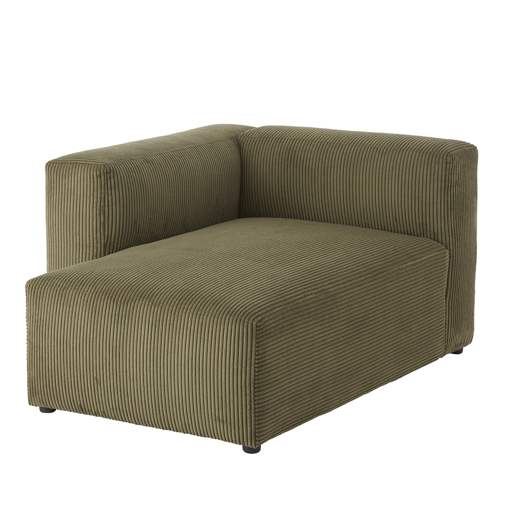 Tulsa Forest Corduroy Left Arm Facing Chaise Modular Lounge Chair | Adairs