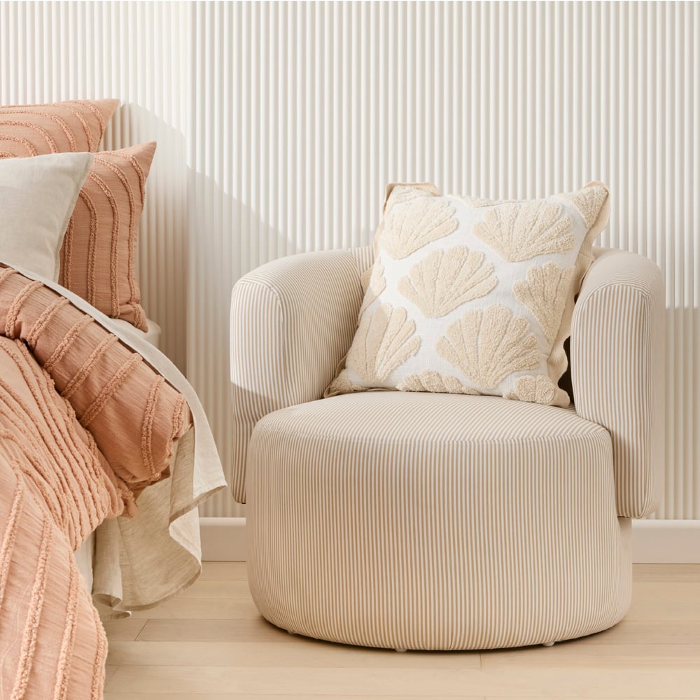Essay Beige Stripe Chair | Adairs