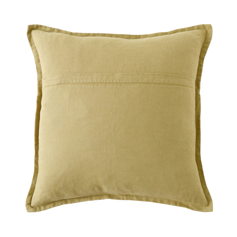 Belgian Olive Green Vintage Washed Linen Cushion | Adairs