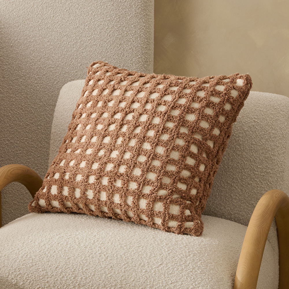 Romy Almond Check Cushion | Adairs