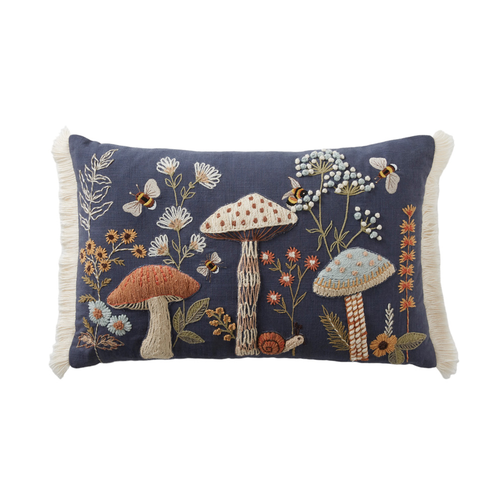 Mushroom Blue Cushion | Adairs