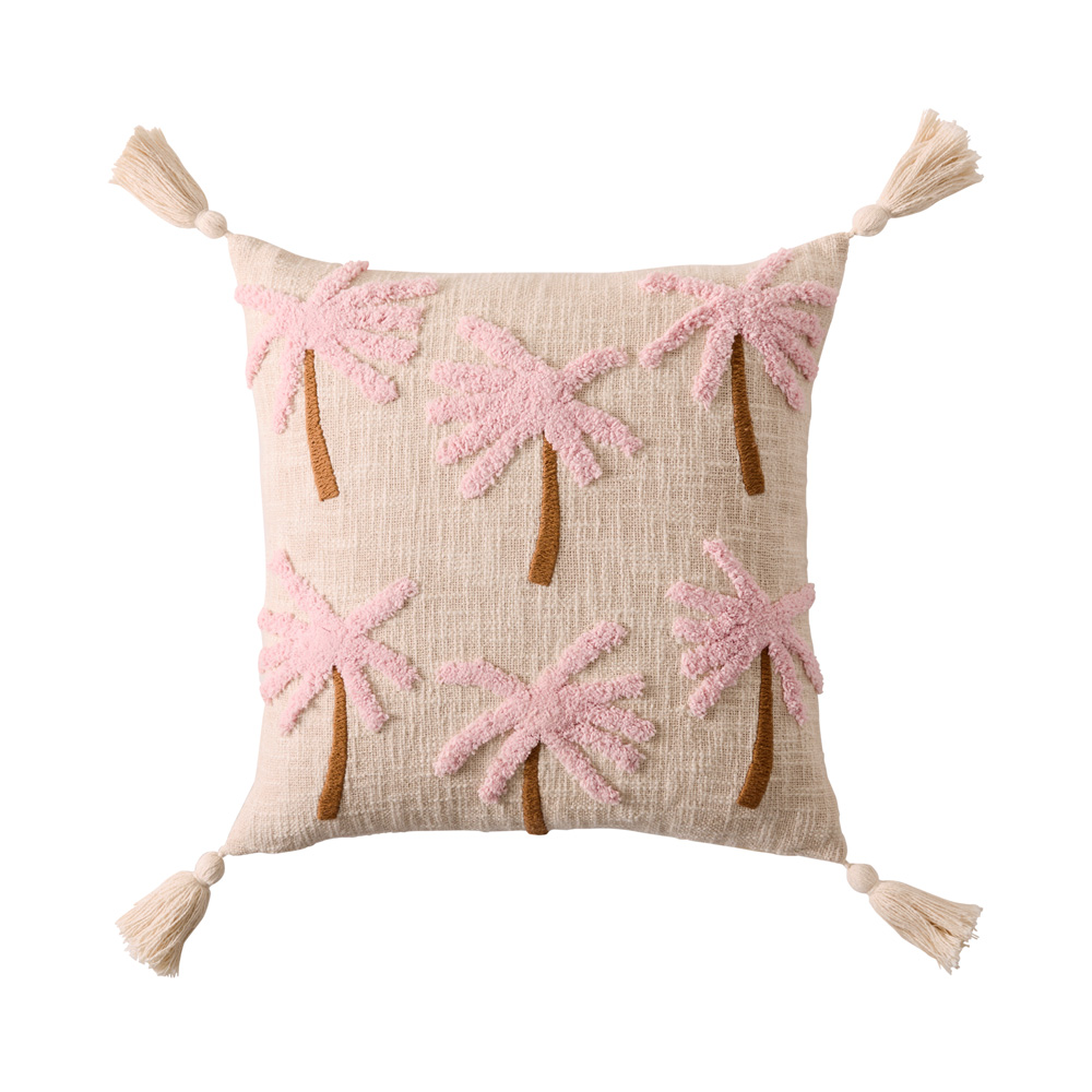 Palm Pink Tufted Cushion | Adairs
