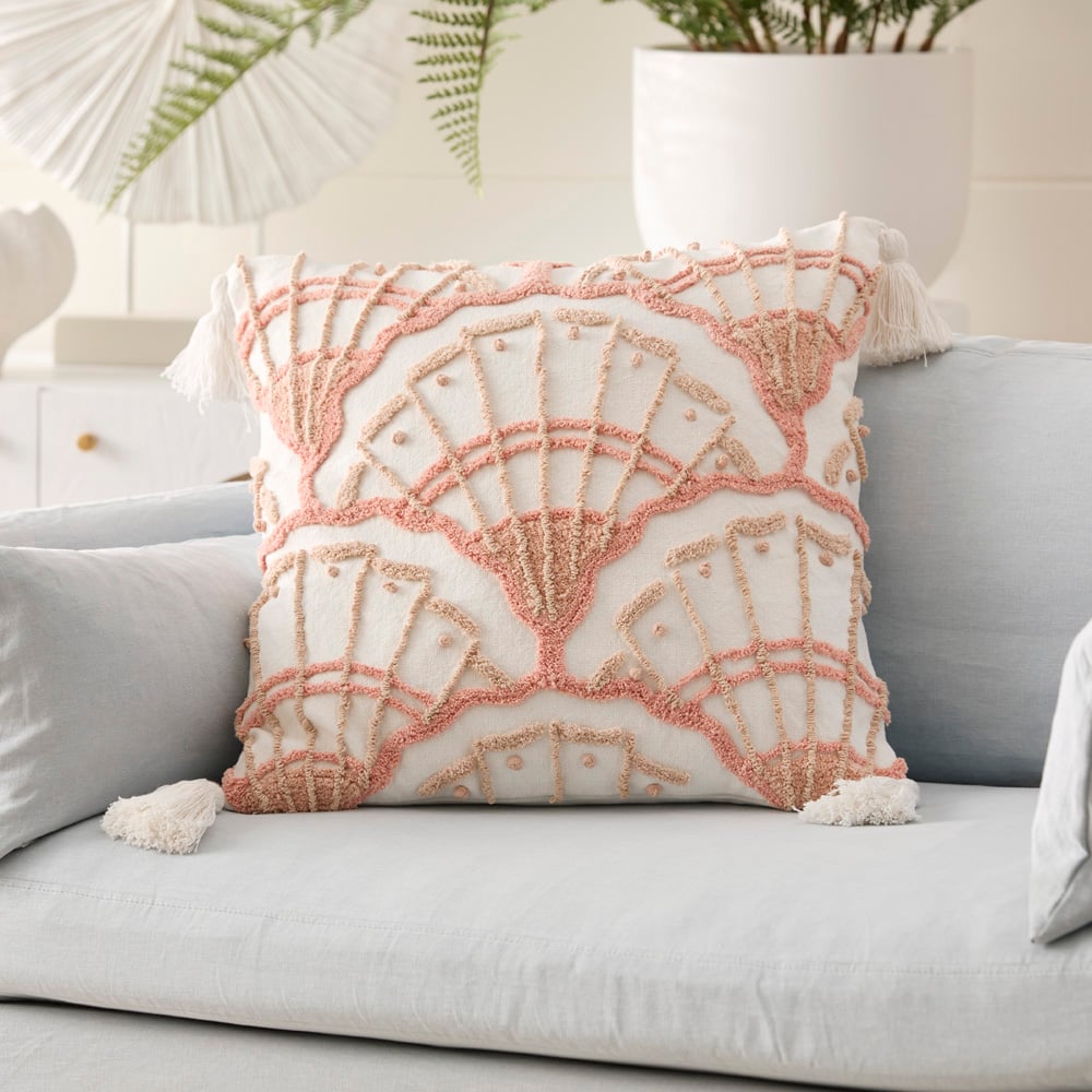 Clamshell Pink Tufted Cushion | Adairs