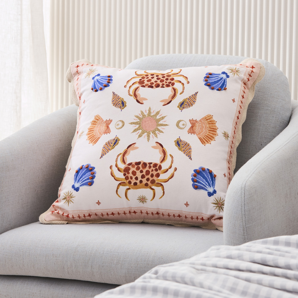 Italian Vacay Pink Beach Cushion | Adairs