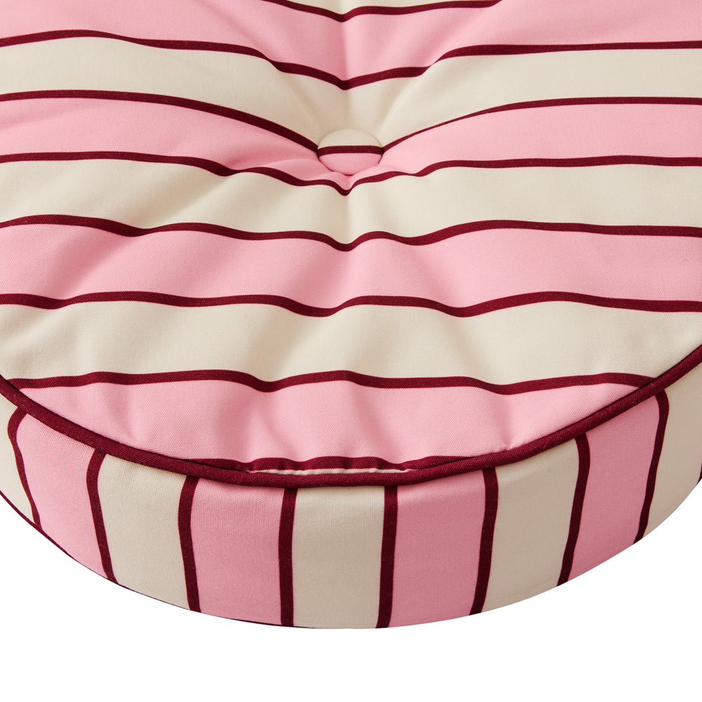 Pink Stripe Outdoor Round Cushion | Adairs