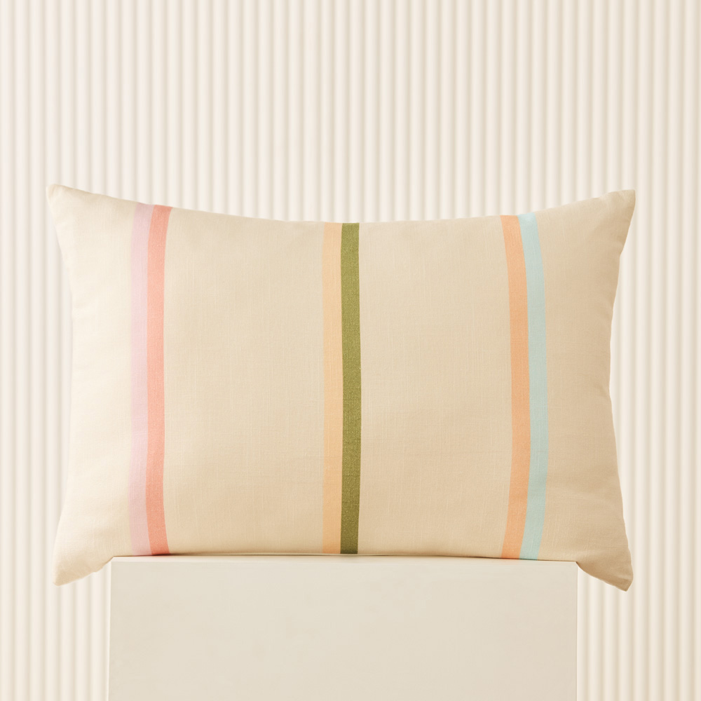 Liza Natural & Candy Stripe Cushion | Adairs