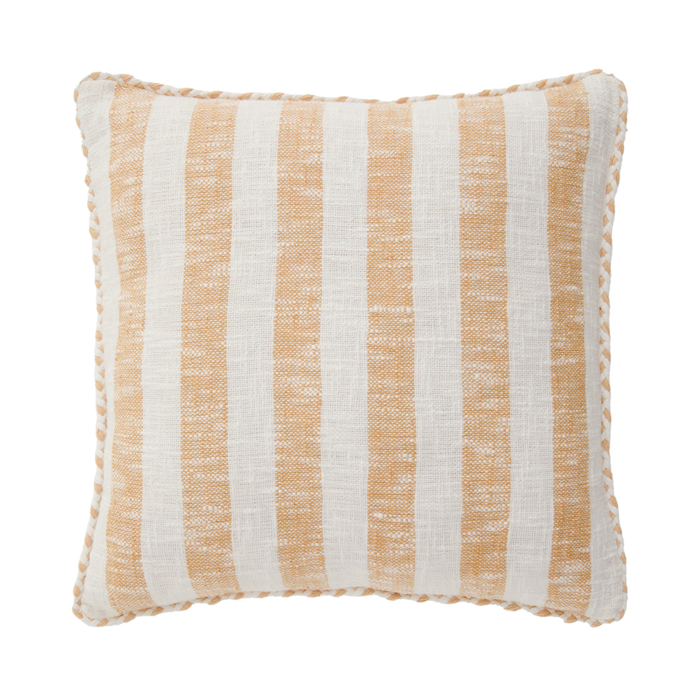Elana Apricot & White Stripe Cushion | Adairs