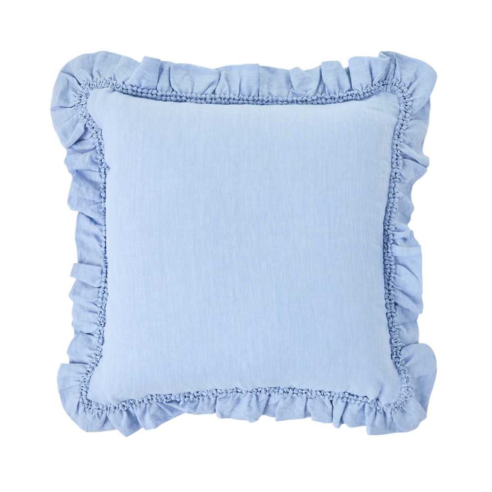 Brydee Blue Linen Cushion | Adairs