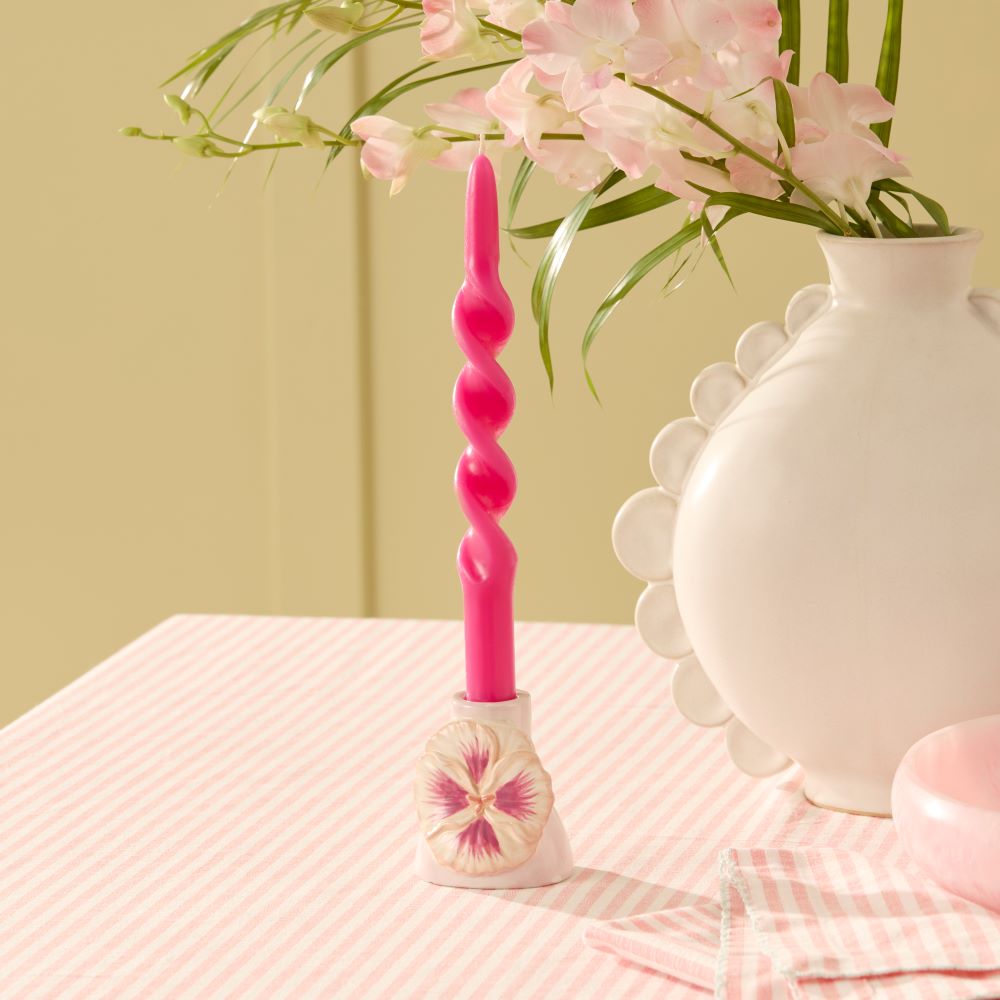 Goldie Raspberry Pink Taper Candles Pack of 3 | Adairs