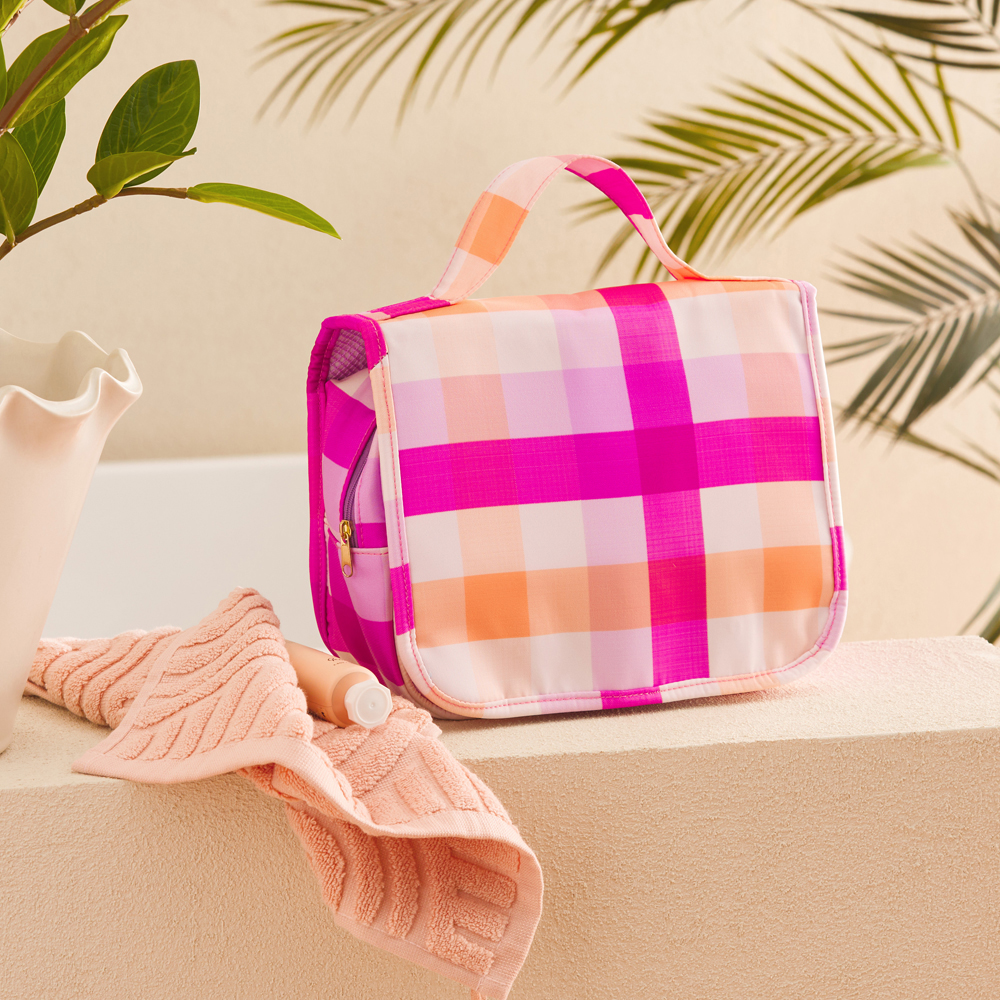 Fiesta Check Hanging Toiletry Bag | Adairs