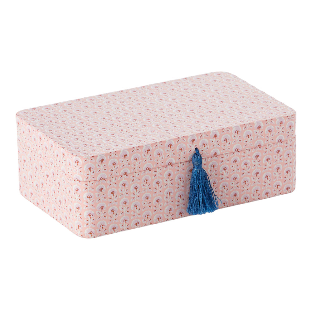Woodblock Pink Floral Jewellery Box | Adairs