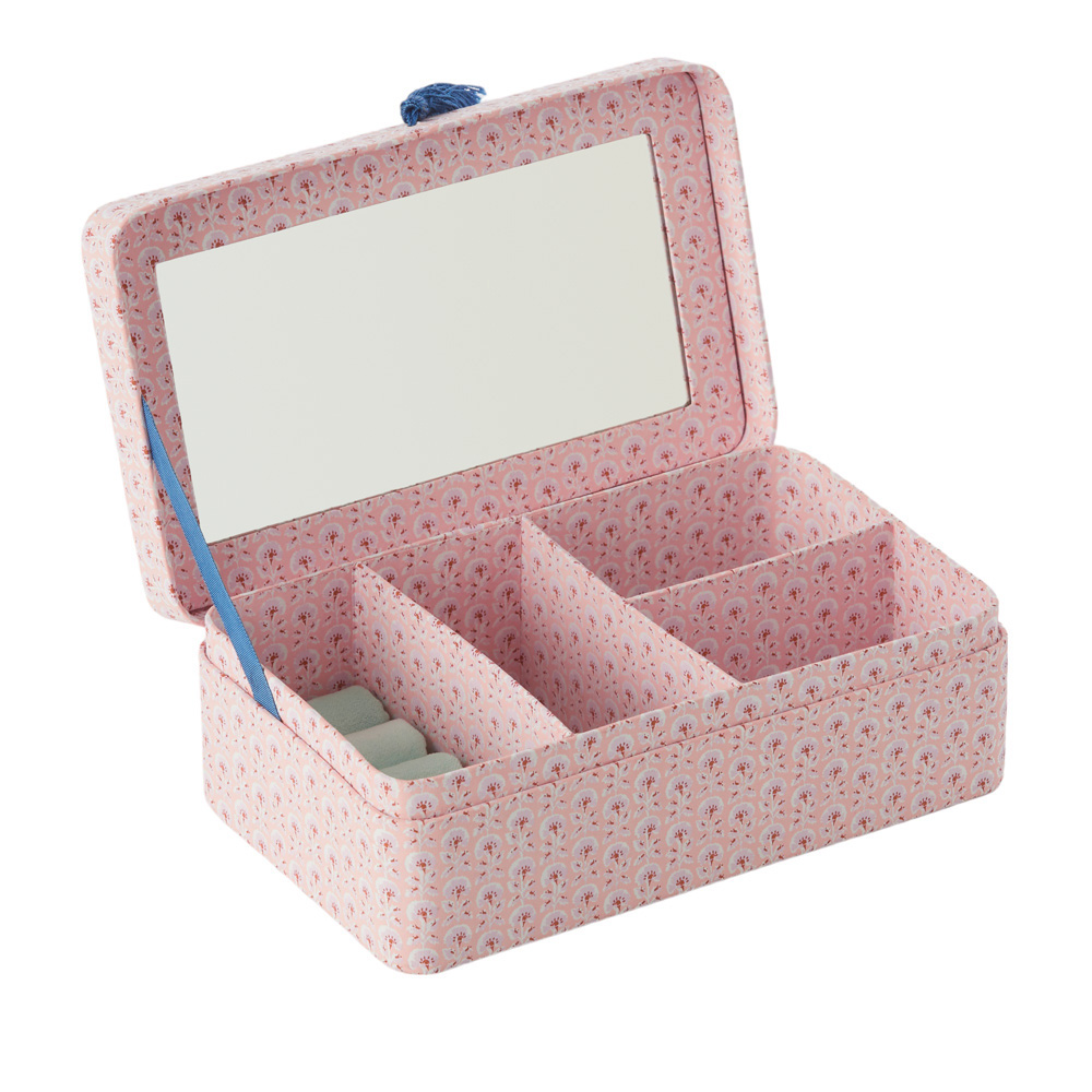 Woodblock Pink Floral Jewellery Box | Adairs