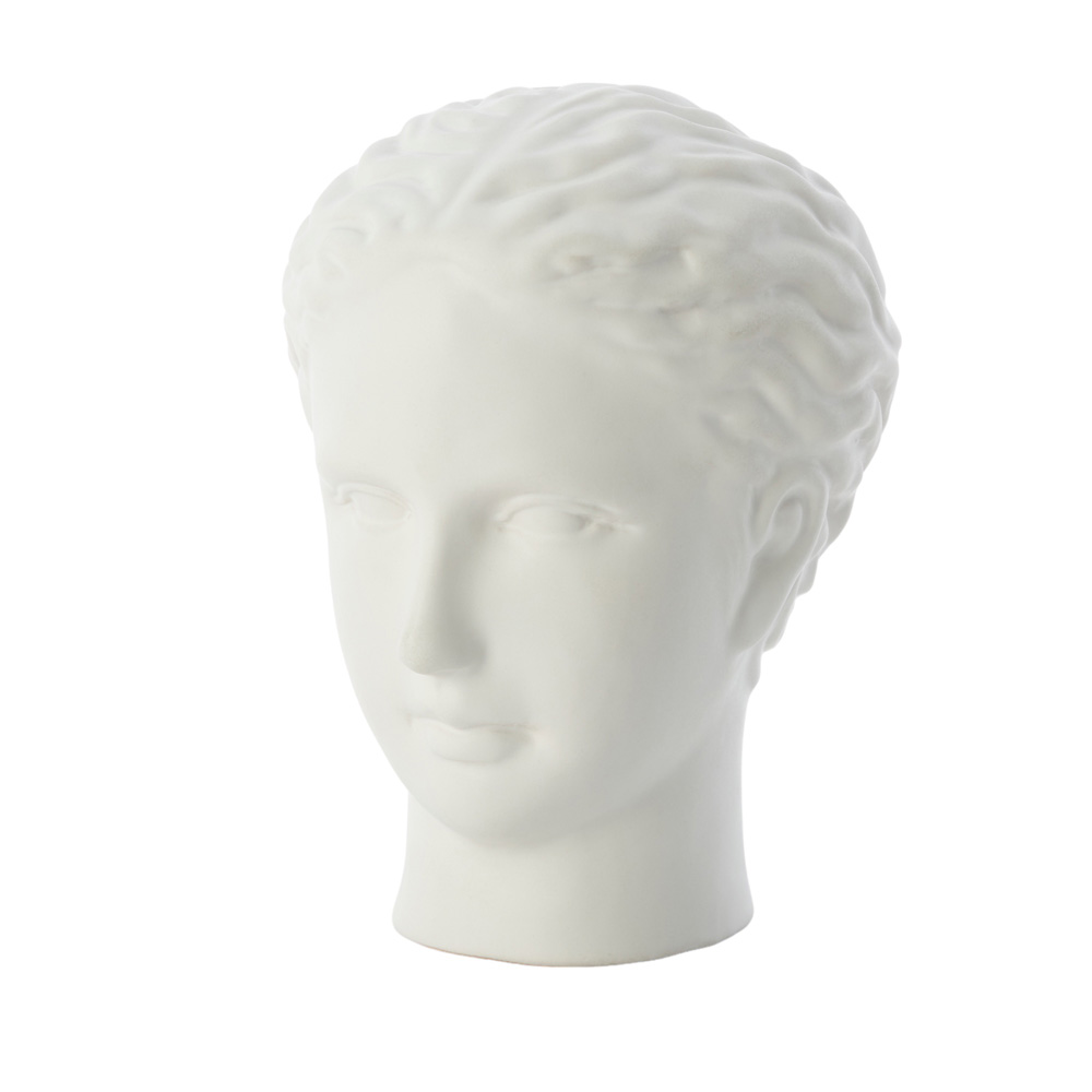 Lucia White Leather Head Sculpture | Adairs