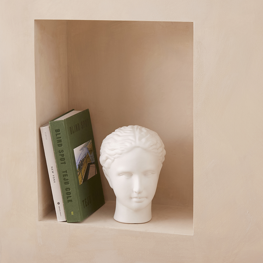 Lucia White Leather Head Sculpture | Adairs