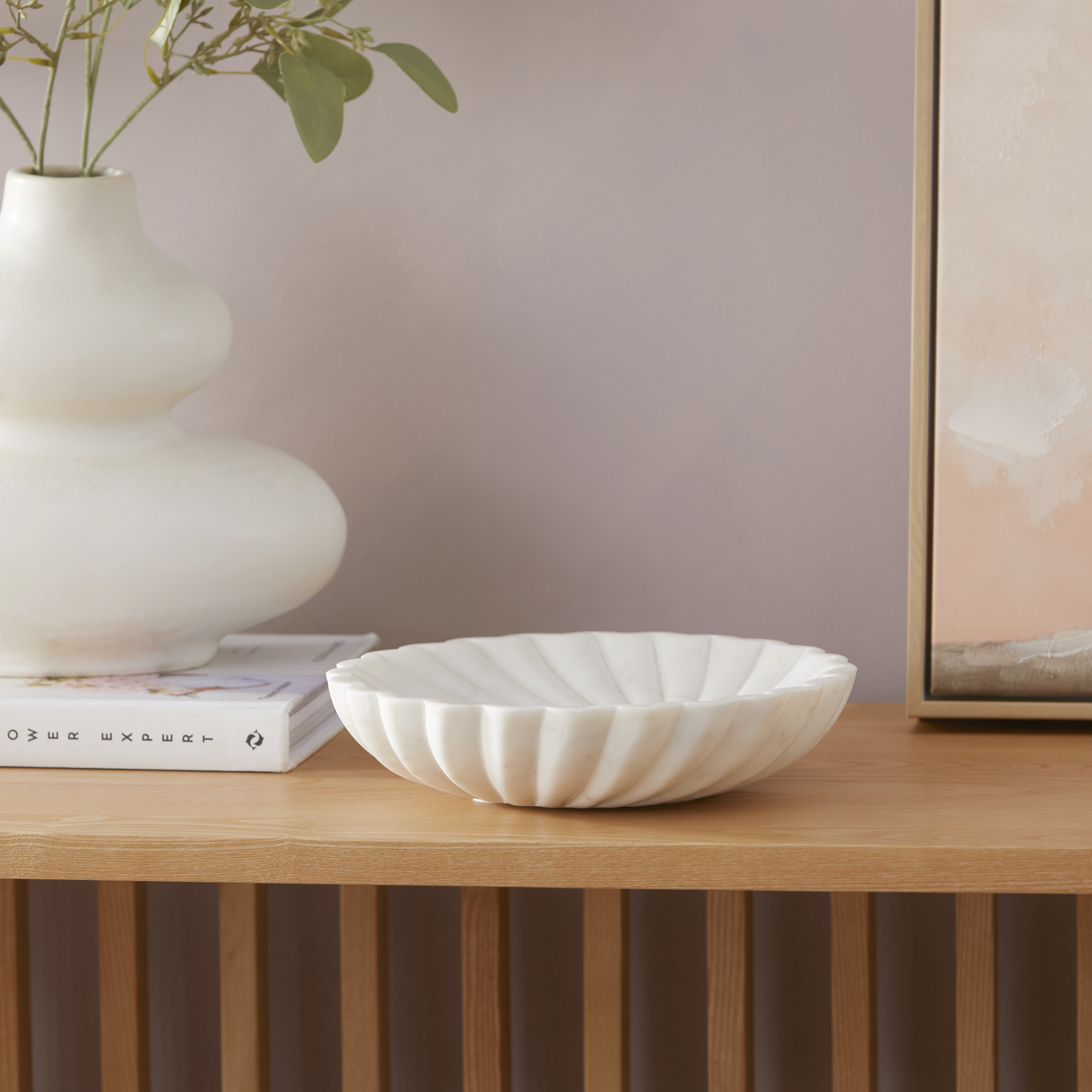 Myra White Scalloped Bowl | Adairs