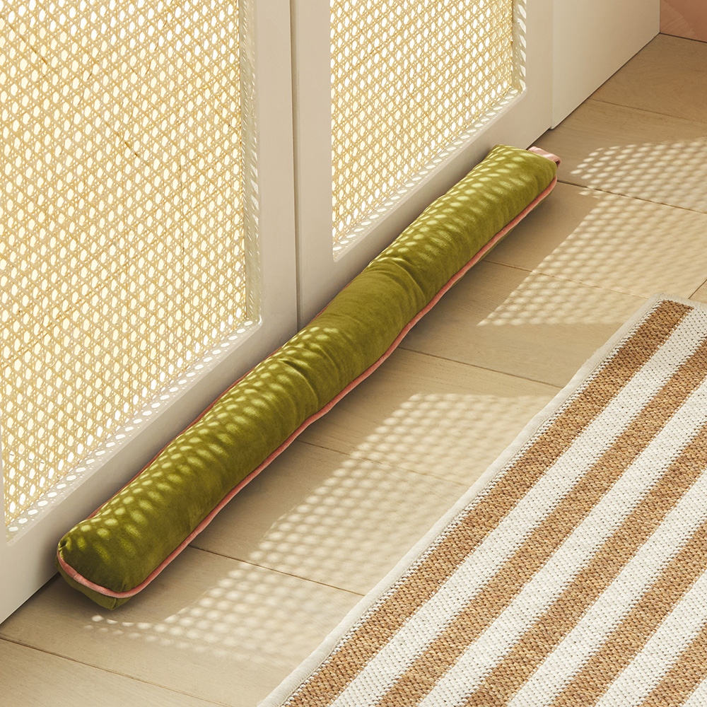 Green & Pink Velvet Contrast Draught Stop | Adairs