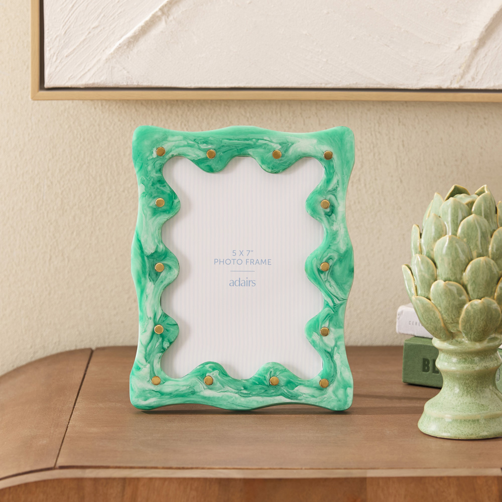 Miro Turquoise Wave Resin Frame | Adairs