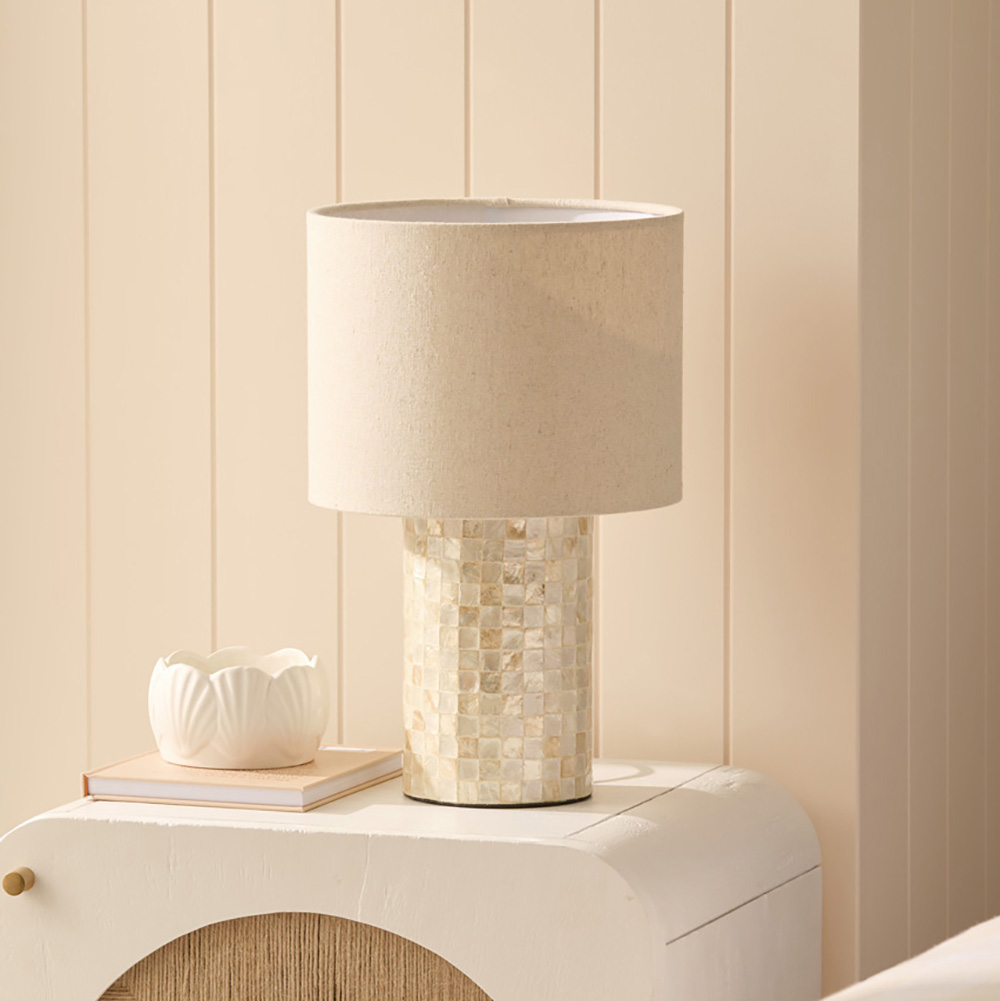 Verona Beige Check Table Light | Adairs