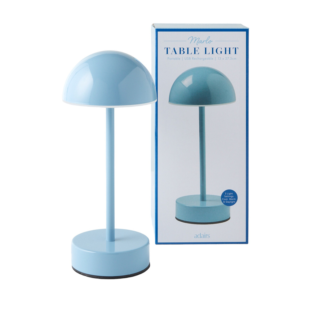 Marlo Blue USB Rechargeable Touch Table Light | Adairs