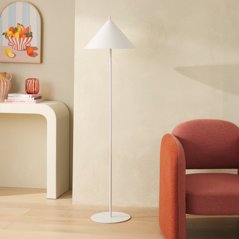 Hariette White Matte Floor Light | Adairs