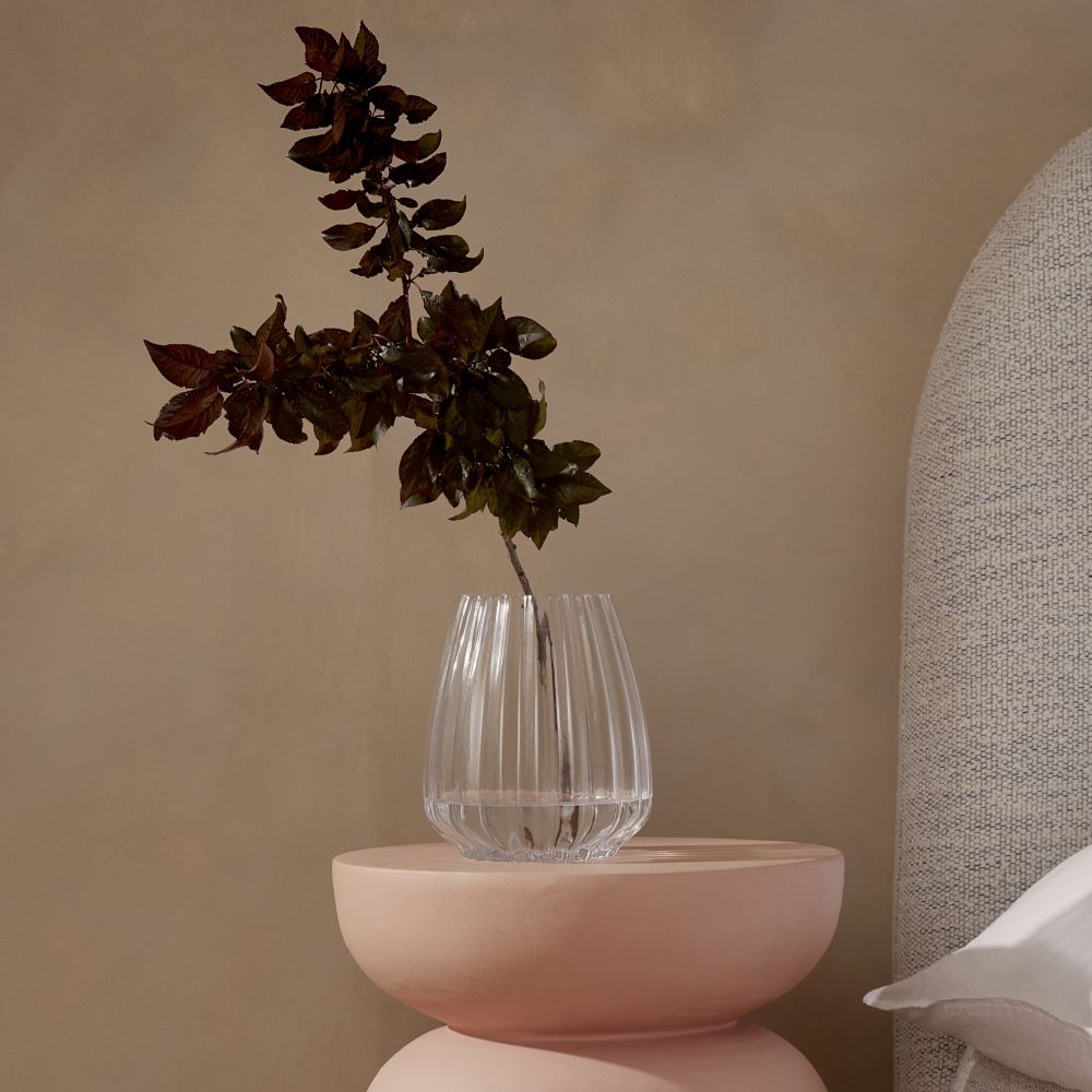 Lotus Clear Short Vase | Adairs