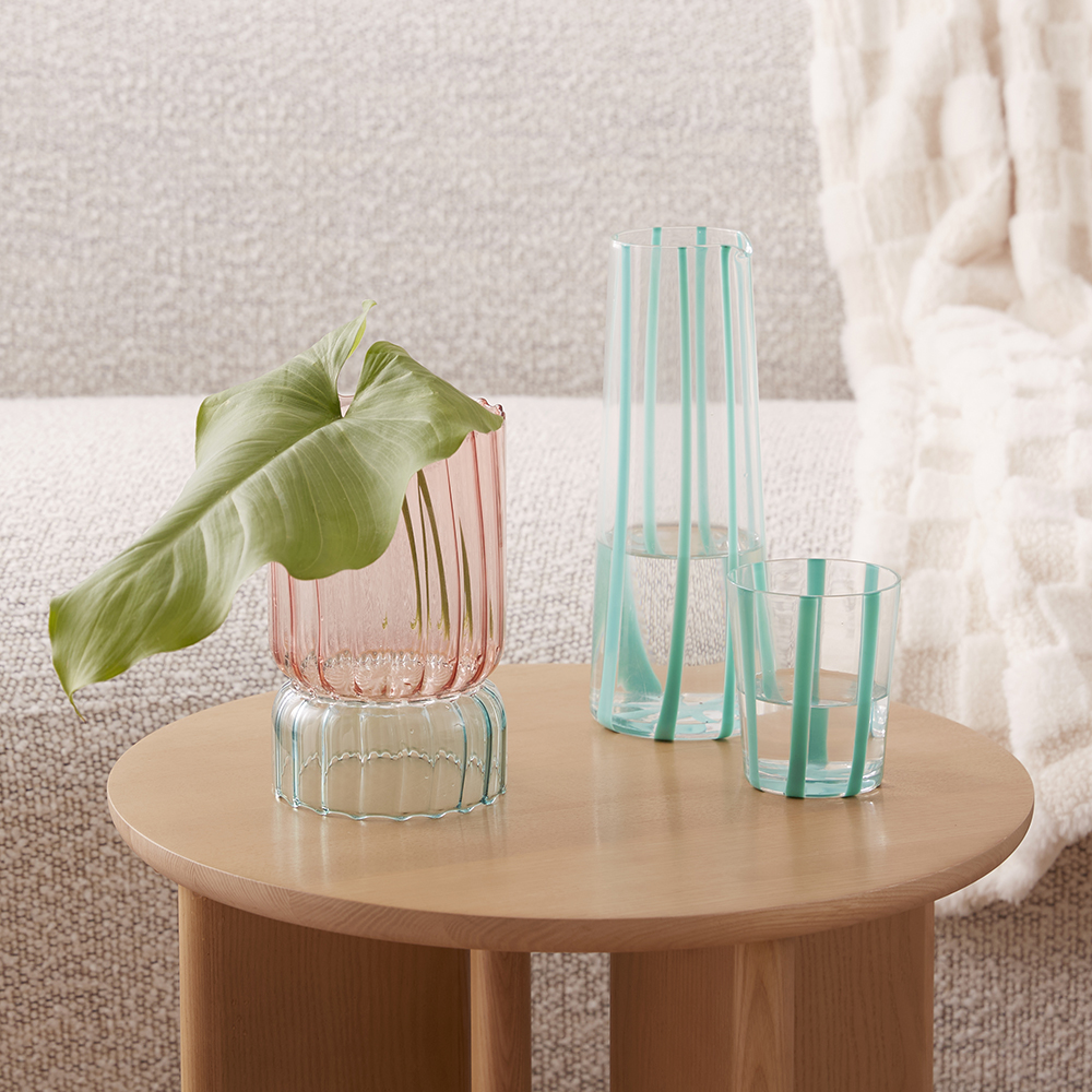 Kora Blush & Blue Short Vase | Adairs