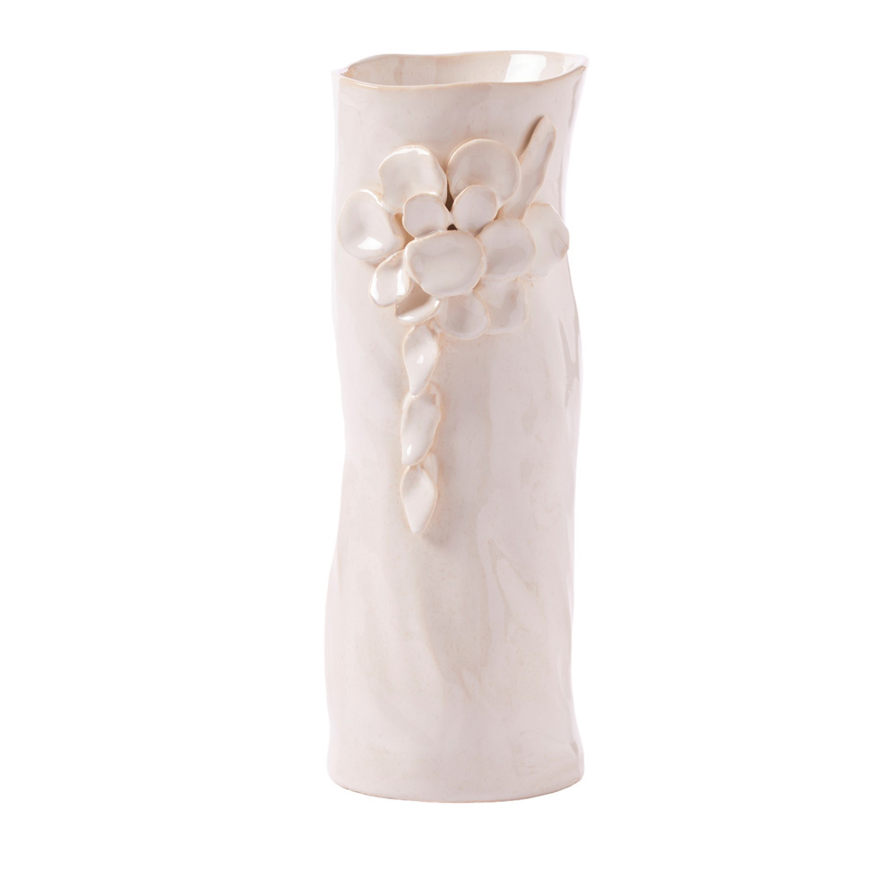 Camille White Cylinder Vase | Adairs
