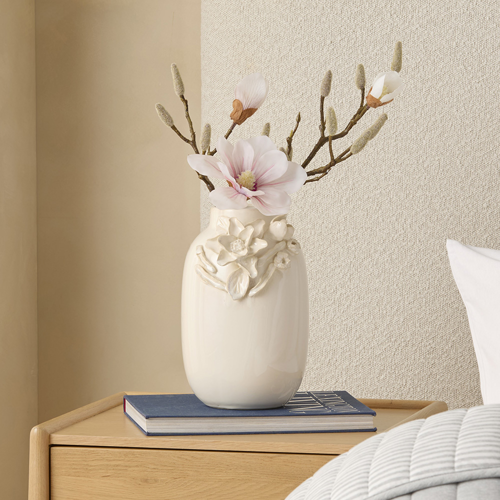 Camille White Rounded Vase | Adairs