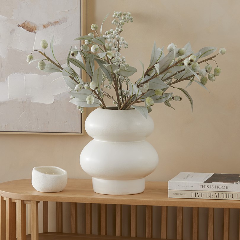 Rotunda Ivory Medium Vase | Adairs