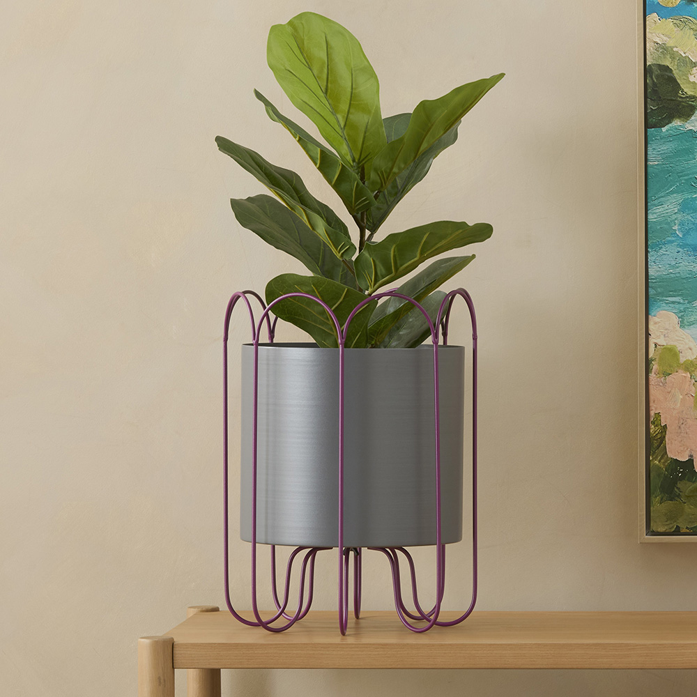 Colombo Charcoal & Berry Plant Stand | Adairs