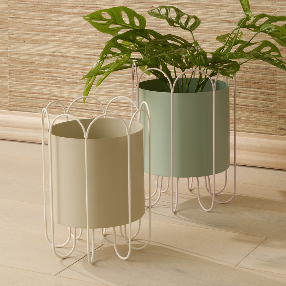 Colombo Taupe & Off White Plant Stand | Adairs