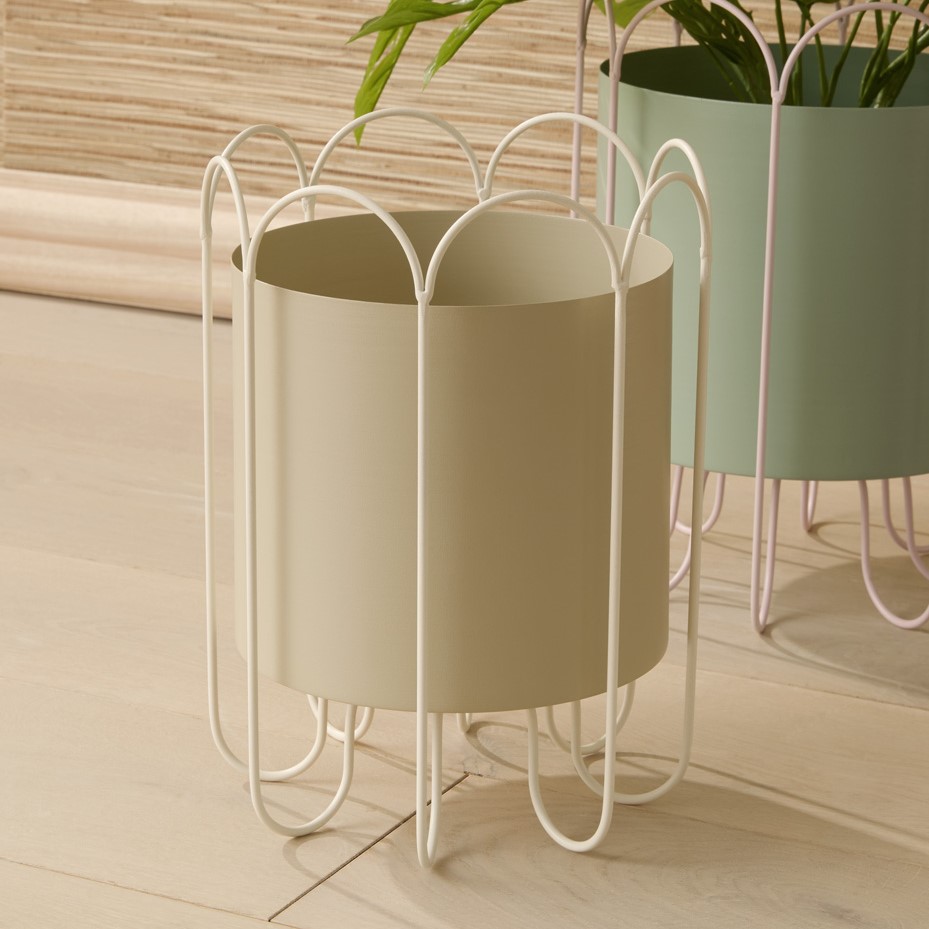 Colombo Taupe & Off White Plant Stand | Adairs