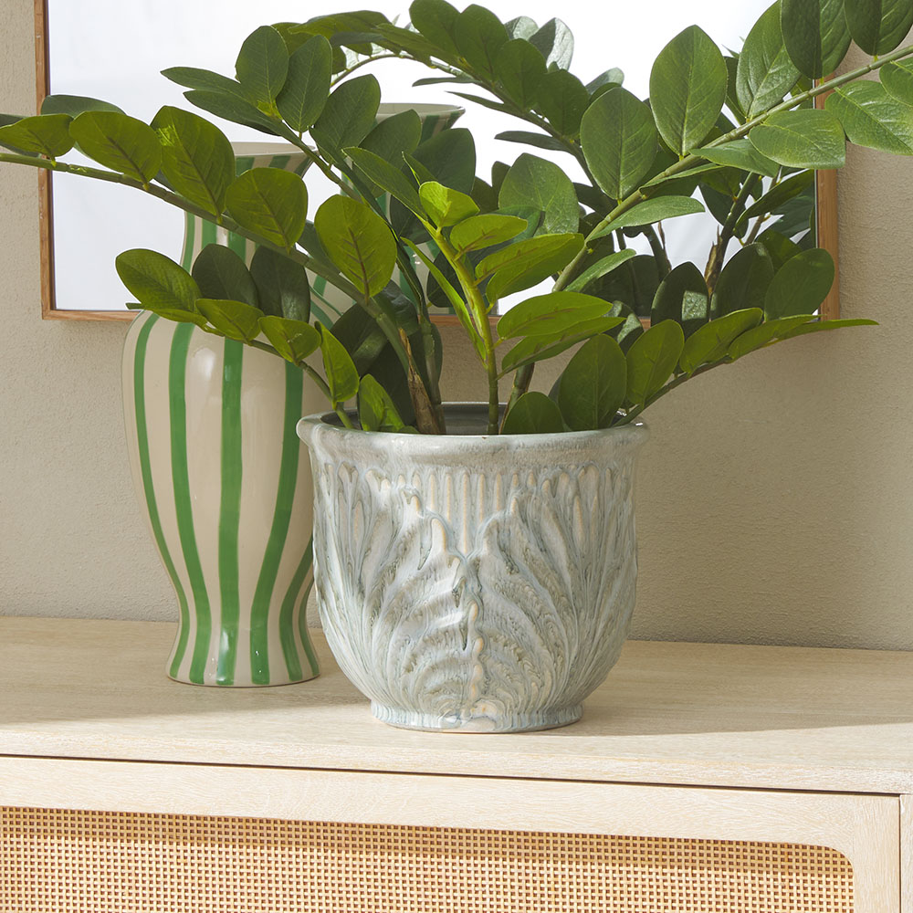 Lilah Light Blue Leaf Pot | Adairs