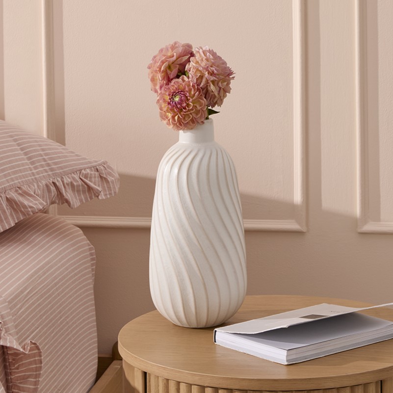 Flow Off White Medium Vase | Adairs
