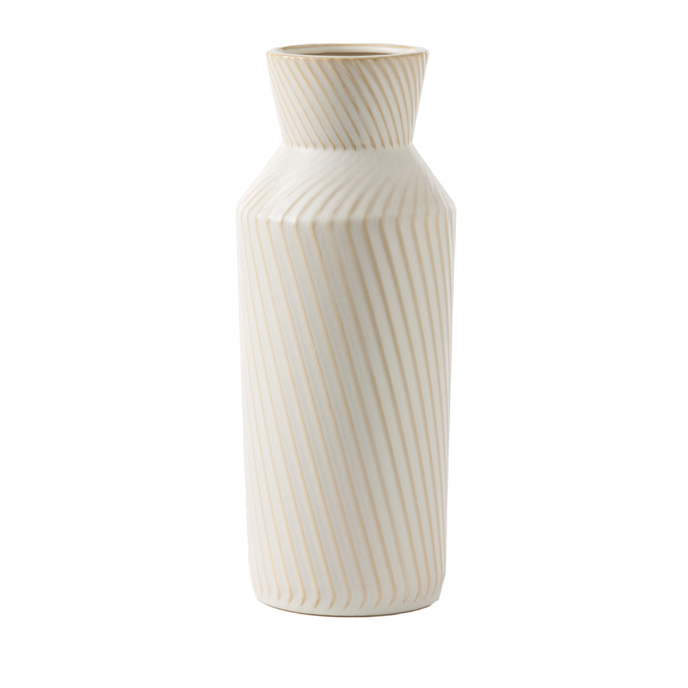 Flow Off White Tall Vase | Adairs