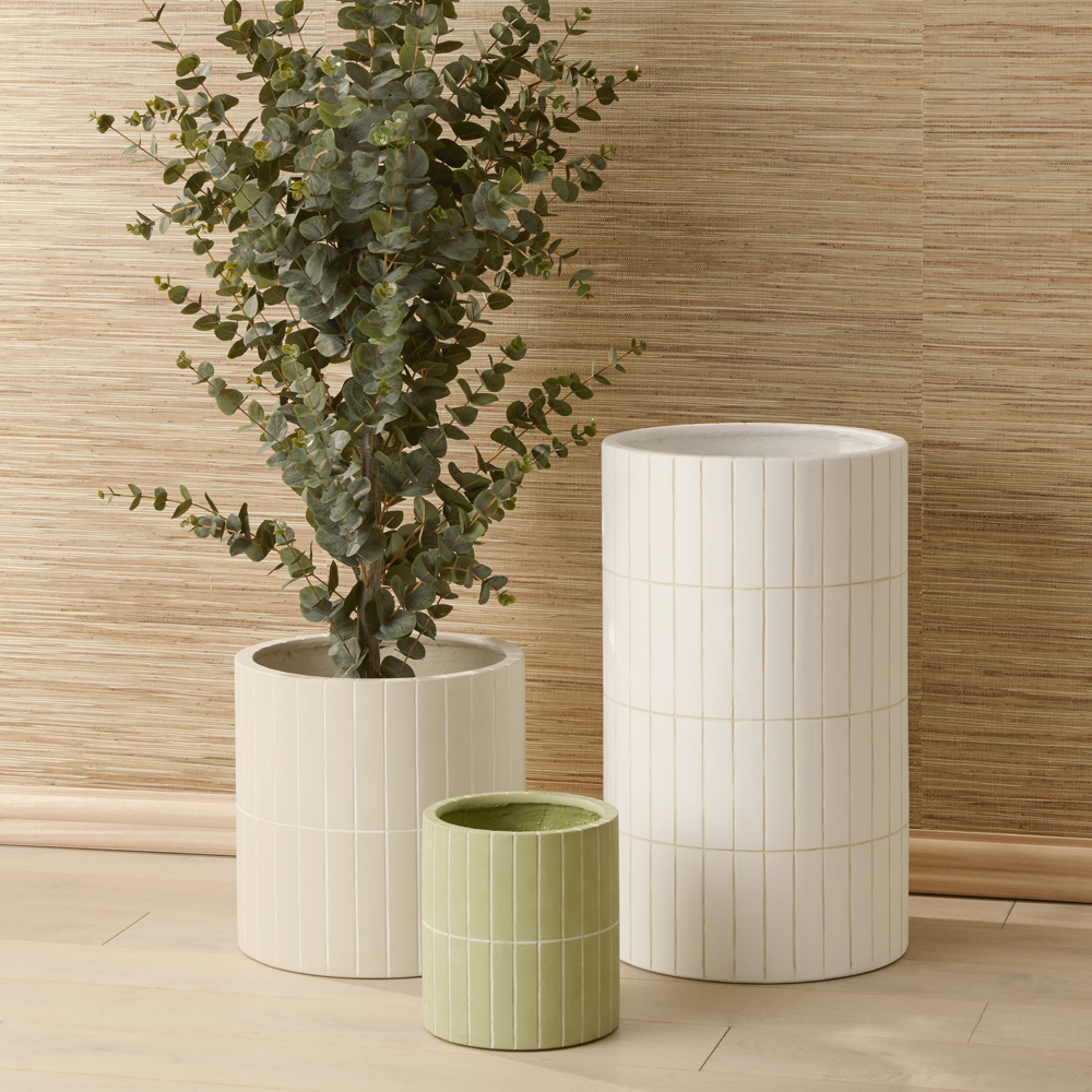 Hugo Soft Green Linear Pot | Adairs