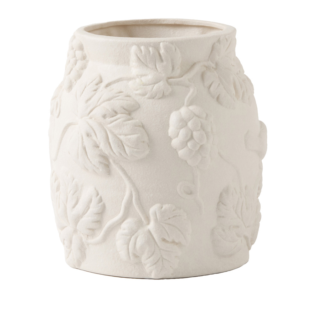 Embossed Matte White Vine Pot | Adairs