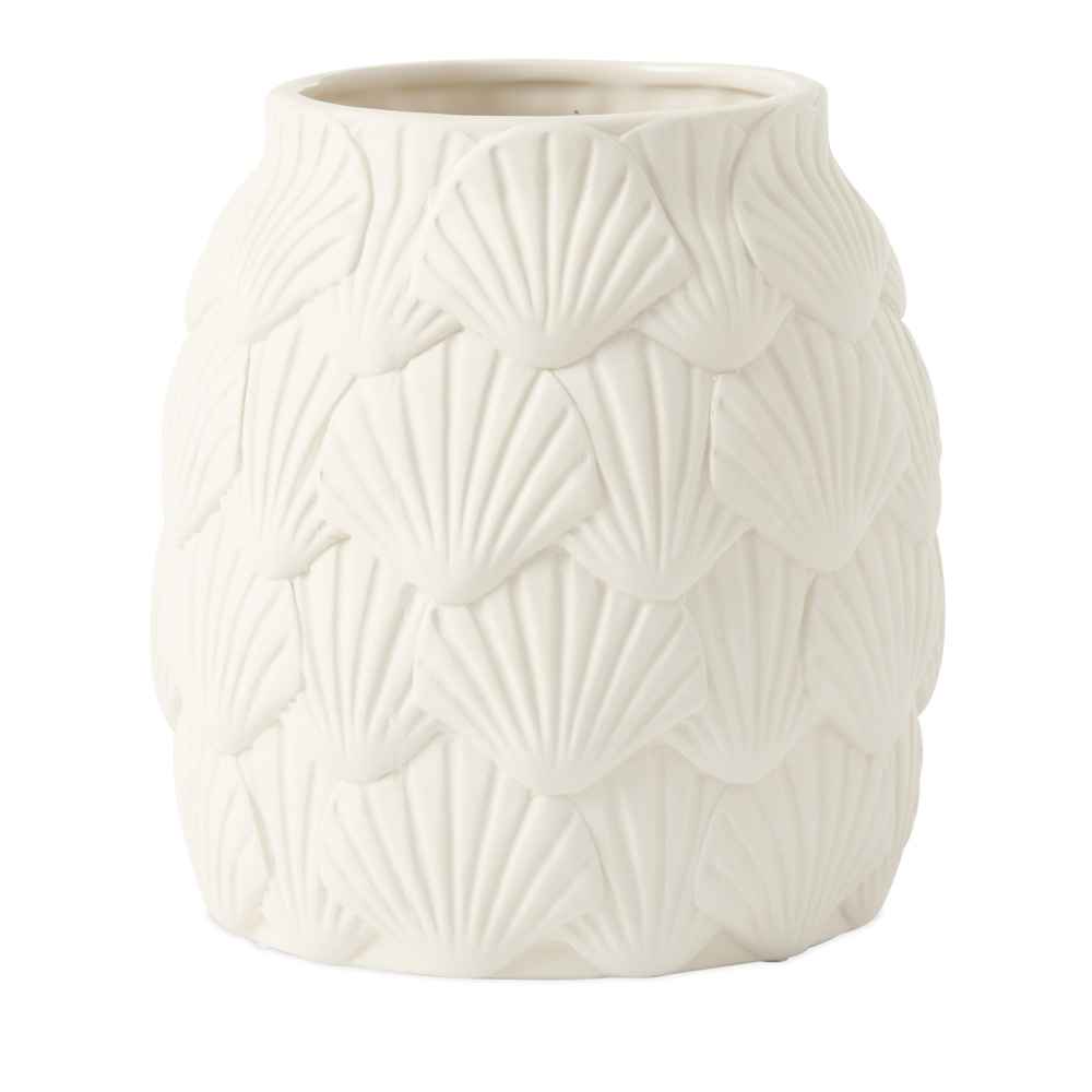 Embossed Botanica Off White Shells Vase | Adairs