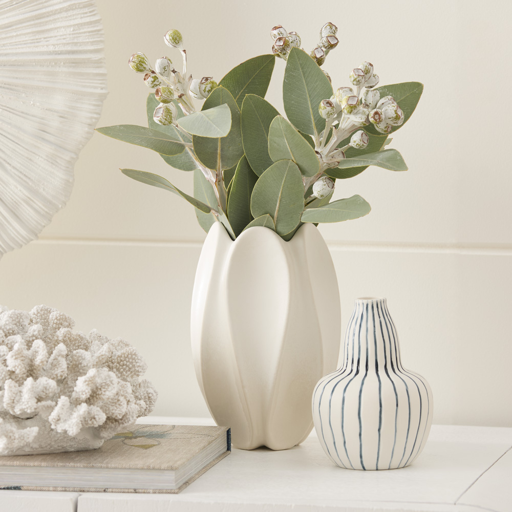 Palm Springs Off White Vase | Adairs