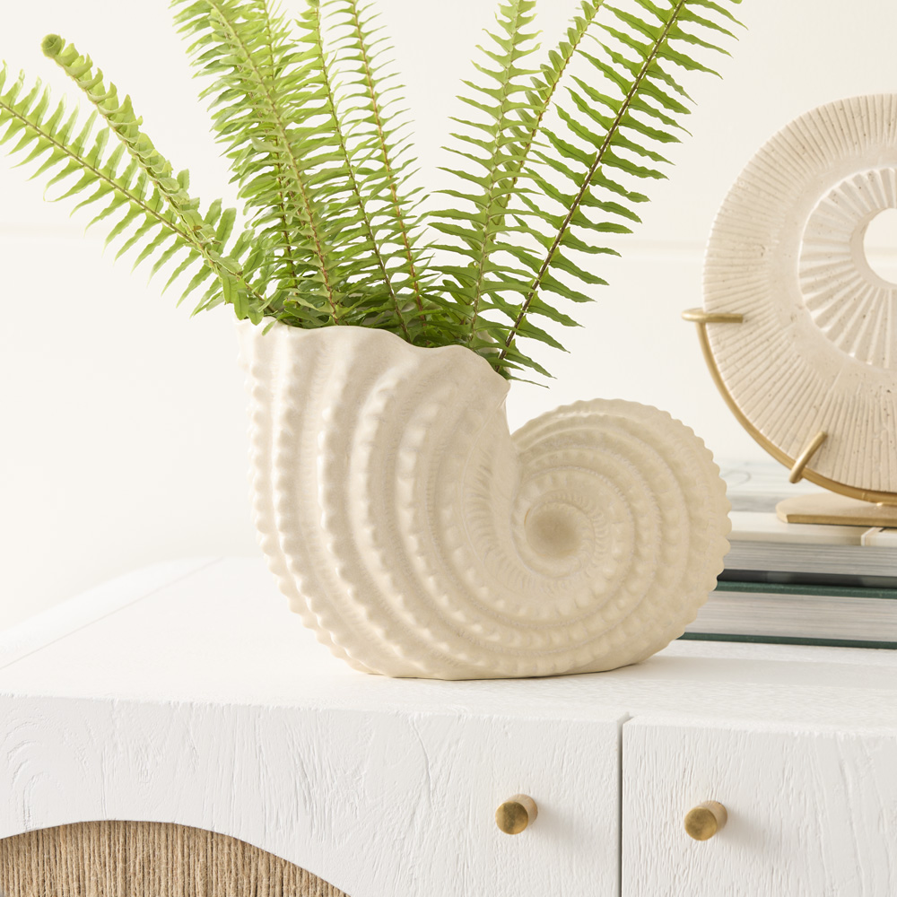 Pacific Off White Conch Vase | Adairs