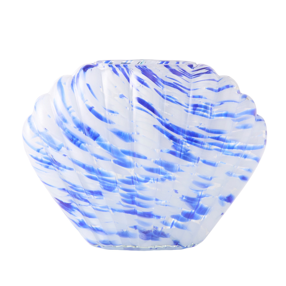 Seabreeze White & Blue Clam Shell Vase | Adairs