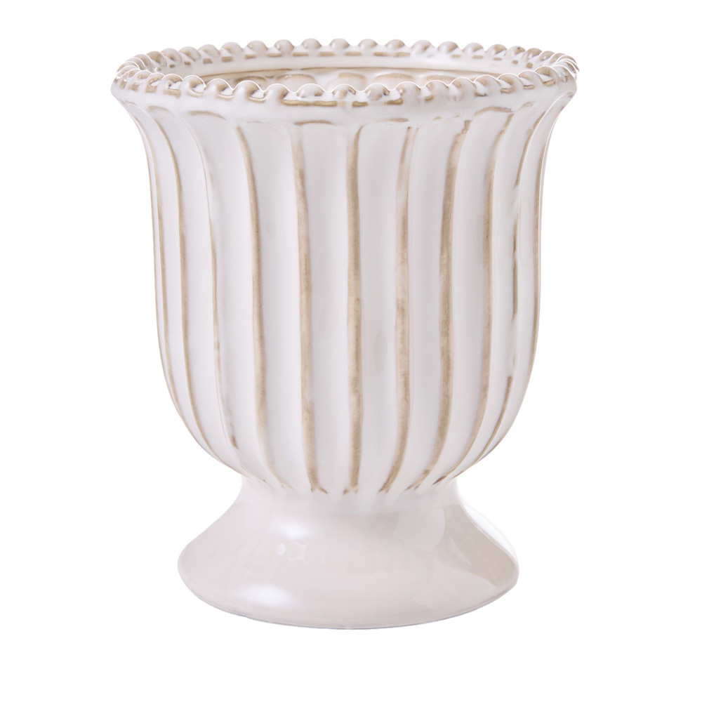 Ella White Rib Pot | Adairs